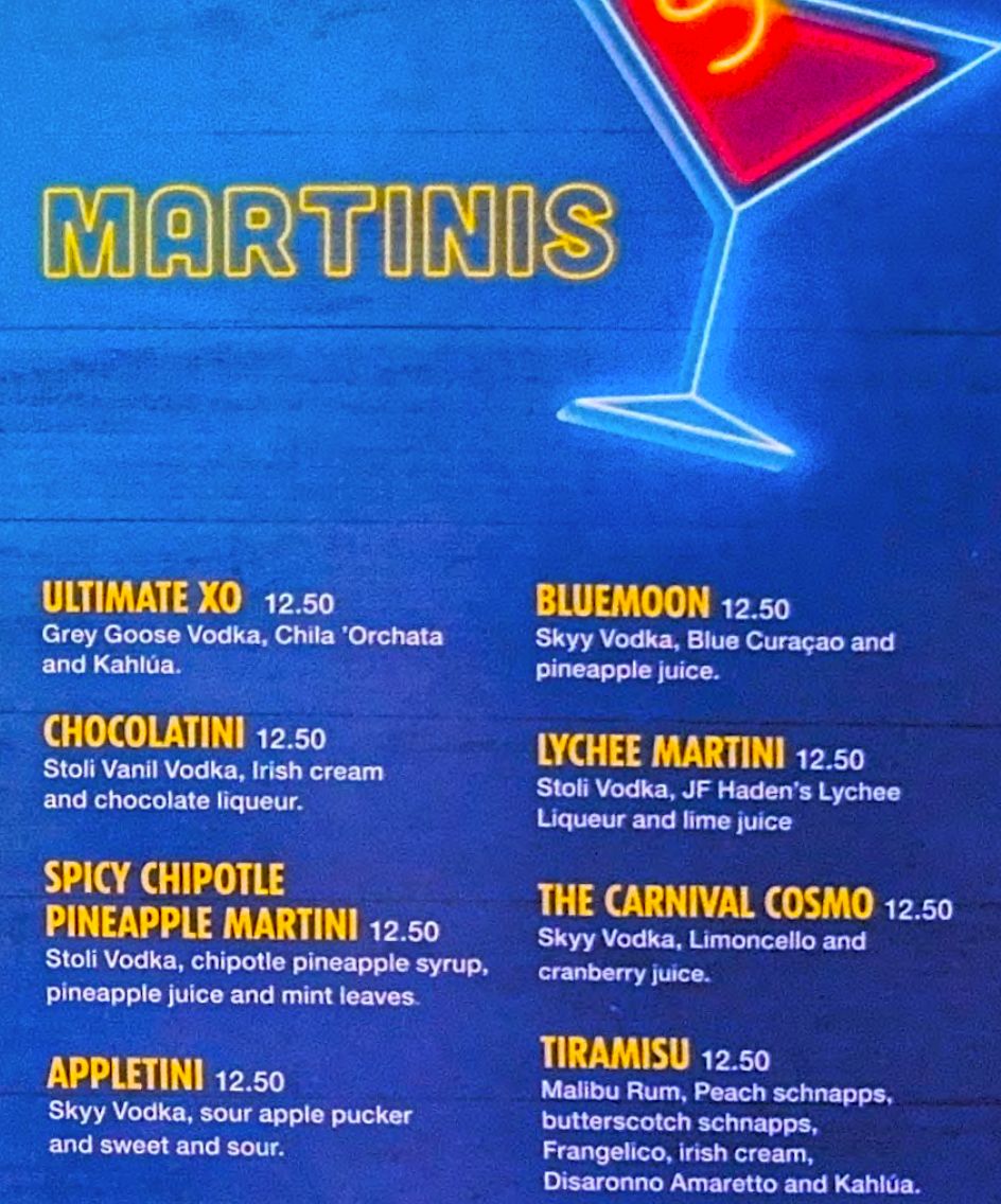 Carnival Drinks Menu And Prices Revealed! - CruiseOverload